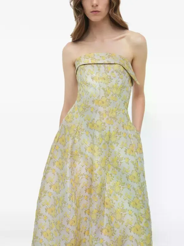 Simkhai Octavia Strapless Jacquard Maxi Dress