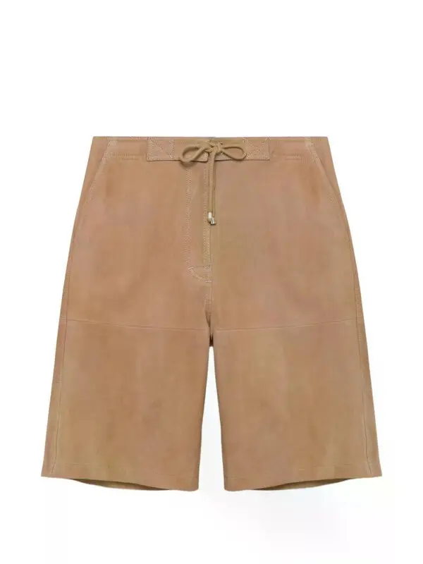 Simkhai Whitaker Leather Shorts - Neutrals