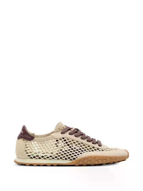 HOFF Bridge Fishnet Mesh-panelled Suede Sneakers - Neutrals