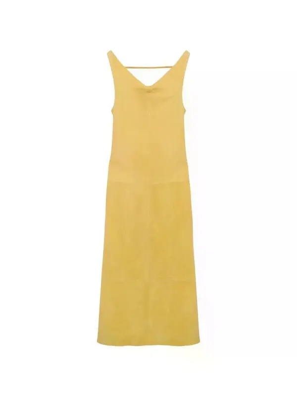 Simkhai Bridger Cowl-neck Suede Midi Dress - Yellow