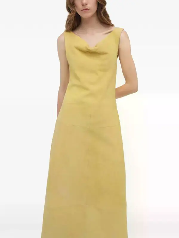Simkhai Bridger Cowl-neck Suede Midi Dress