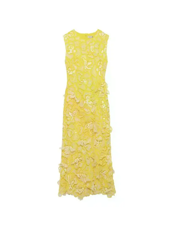 Simkhai Dahlia Lace Midi Dress - Yellow