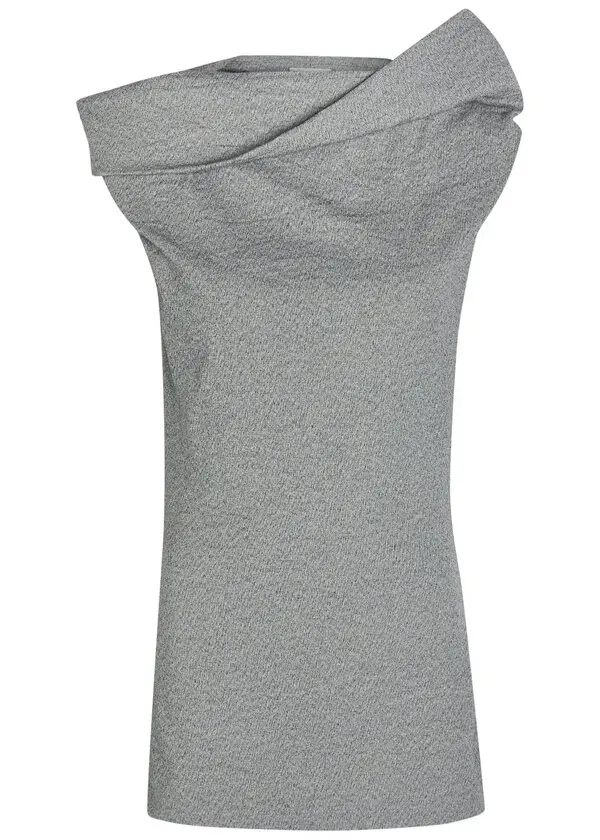Issey Miyake Allow Draped Paper-blend Top - Grey
