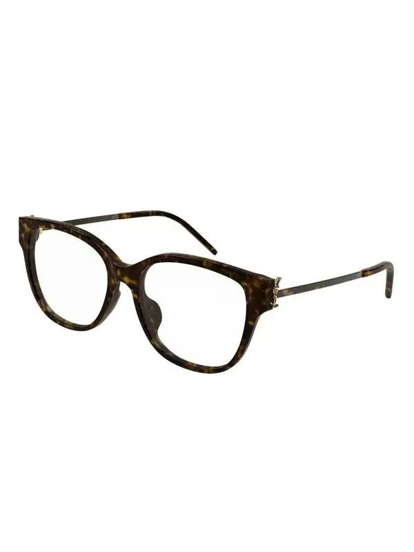 Saint Laurent Tortoiseshell-pattern Rectangle-frame Glasses - Brown