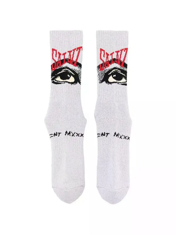 SAINT MXXXXXX Eye-motif Intarsia Knit Socks
