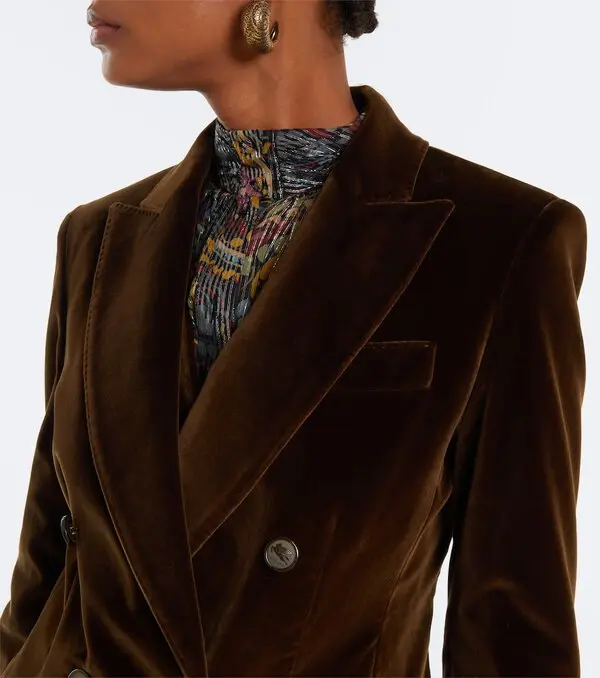 Etro Double-breasted Cotton Velvet Blazer