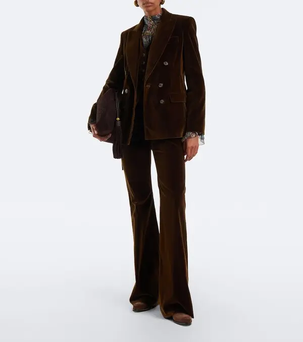 Etro Double-breasted Cotton Velvet Blazer