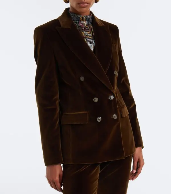 Etro Double-breasted Cotton Velvet Blazer