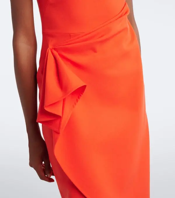 Oscar De La Renta Draped Wool-blend Midi Dress