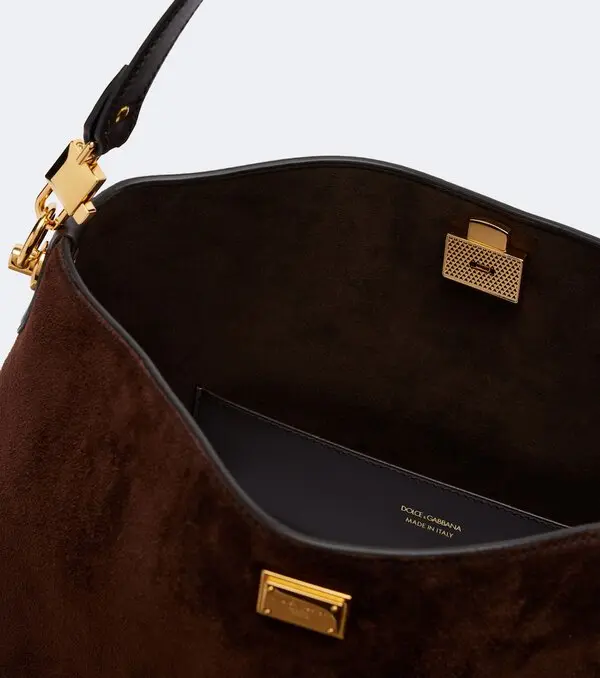 Dolce & Gabbana Vittoria Large Suede Shoulder Bag