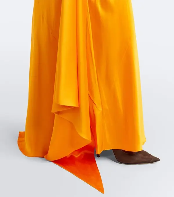 Alex Perry Asymmetric Silk Satin Gown