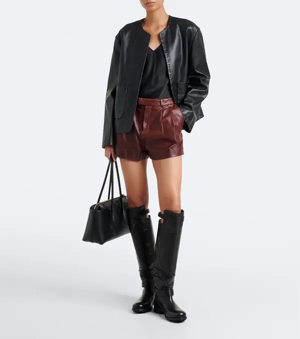 JIMMY CHOO Biker Leather Knee-high Boots