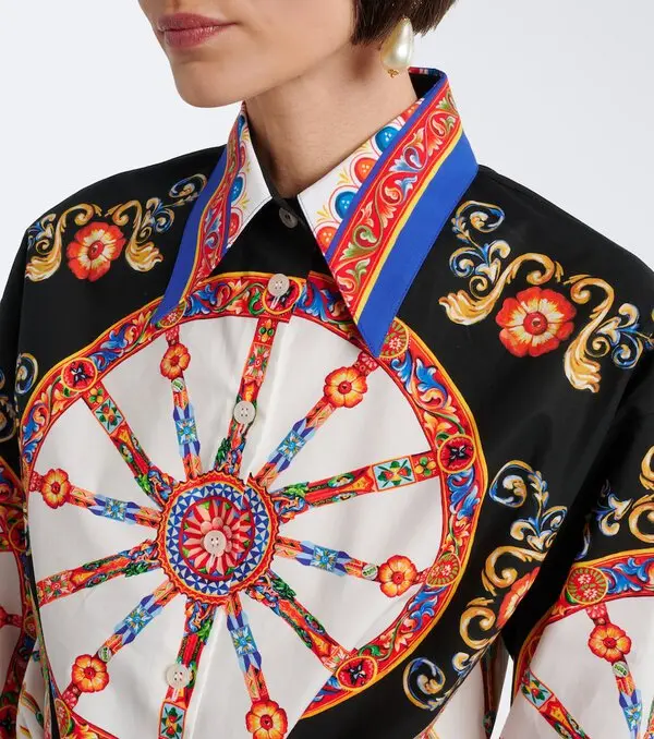 Dolce & Gabbana Carretto Cropped Cotton Shirt