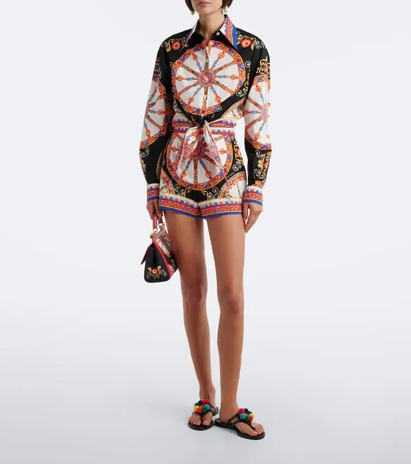 Dolce & Gabbana Carretto Cropped Cotton Shirt