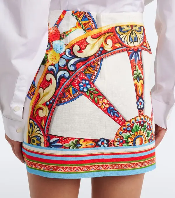 Dolce & Gabbana Carretto Cotton-blend Miniskirt