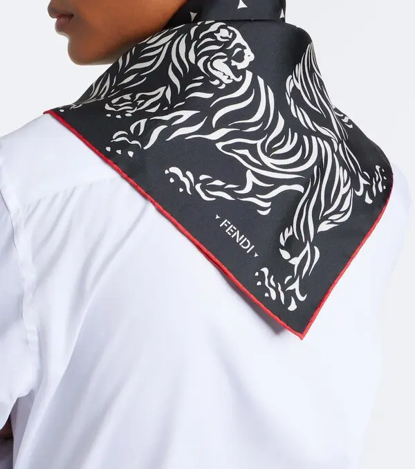 Fendi Printed Silk Scarf