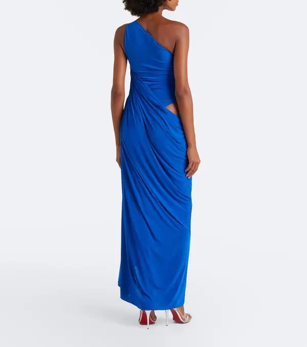 Alex Perry Ruched One-shoulder Jersey Gown