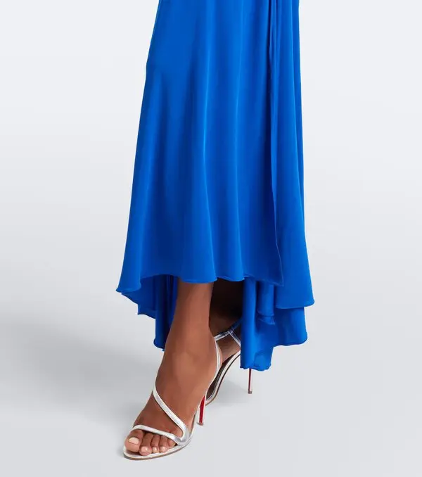 Alex Perry Ruched One-shoulder Jersey Gown