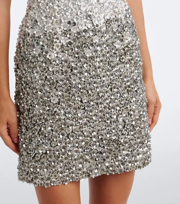 LA FUORI Floral Sequined Minidress