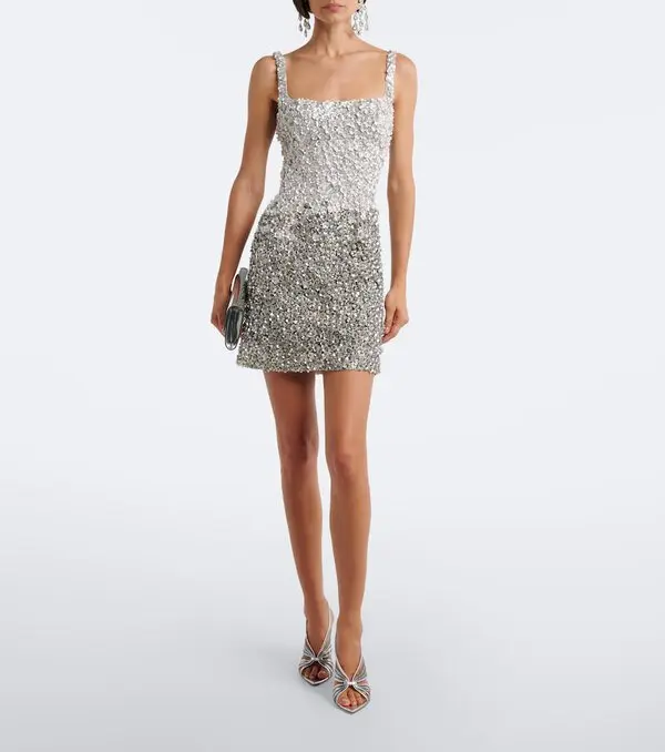 LA FUORI Floral Sequined Minidress