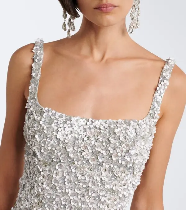 LA FUORI Floral Sequined Minidress