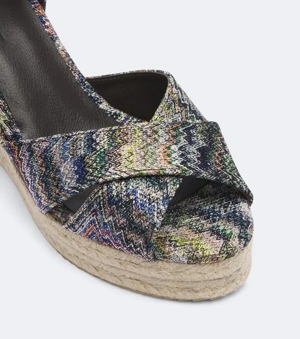 Missoni Zigzag Wedge Sandals With Buckle Fastening
