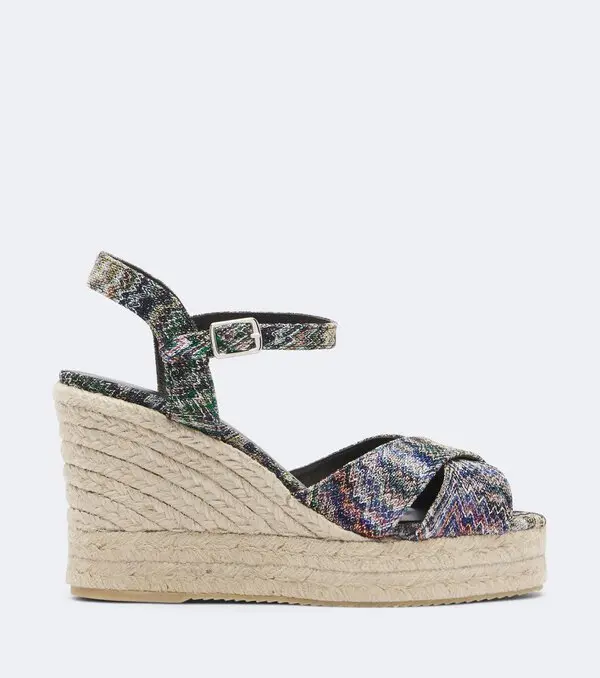 Missoni Zigzag Wedge Sandals With Buckle Fastening
