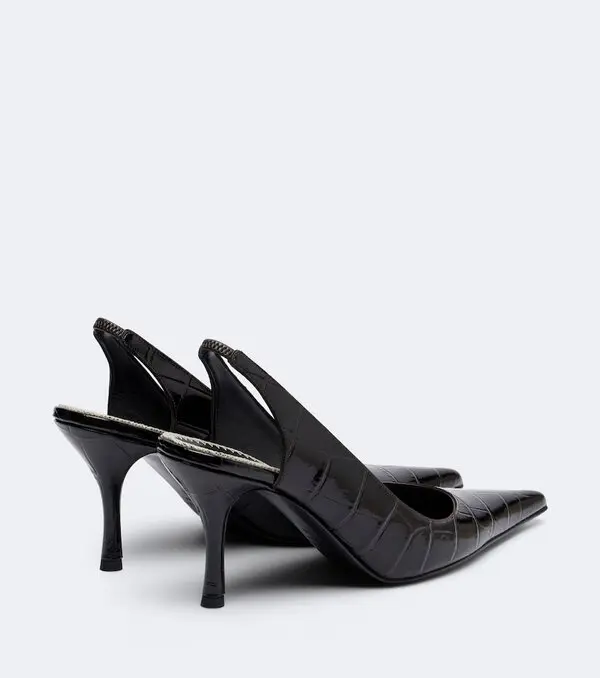 Magda Butrym Croc-effect Leather Slingbacks
