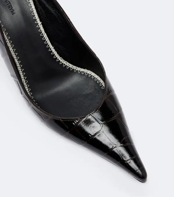 Magda Butrym Croc-effect Leather Slingbacks