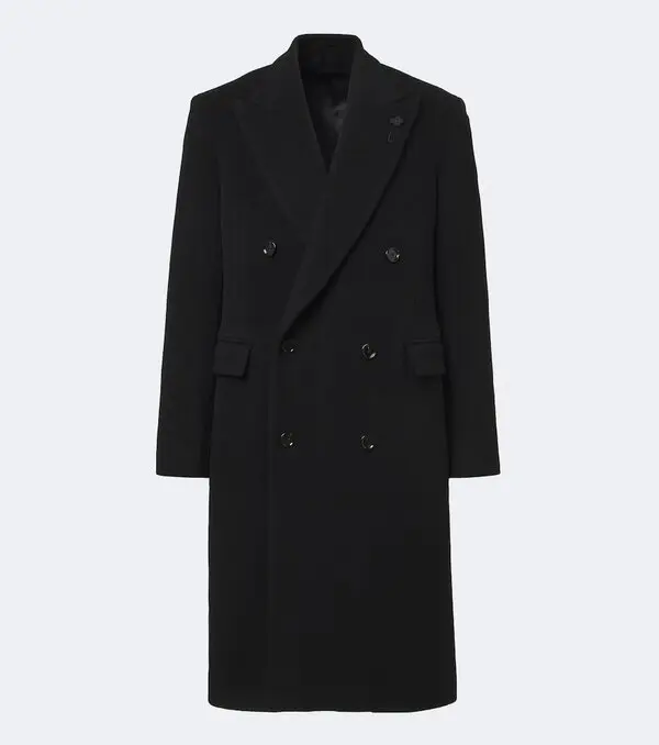 LARDINI Double-breasted Virgin Wool Coat