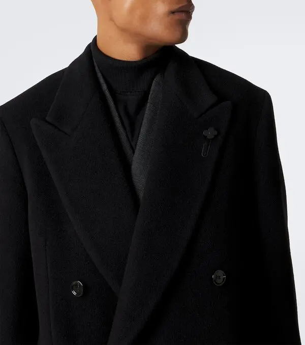 LARDINI Double-breasted Virgin Wool Coat