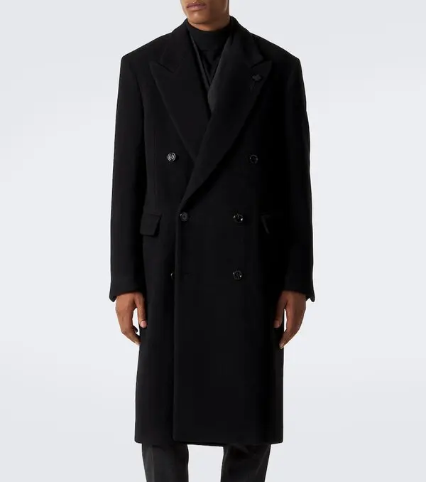 LARDINI Double-breasted Virgin Wool Coat