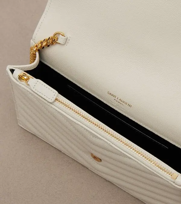 Saint Laurent Cassandre Envelope Leather Wallet On Chain