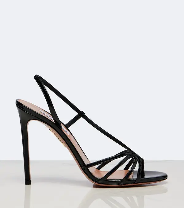 AQUAZZURA Patent Leather Slingback Sandals