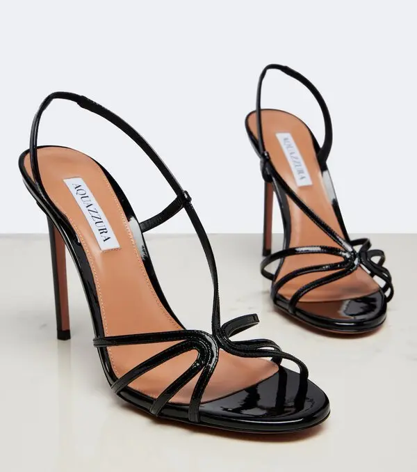AQUAZZURA Patent Leather Slingback Sandals