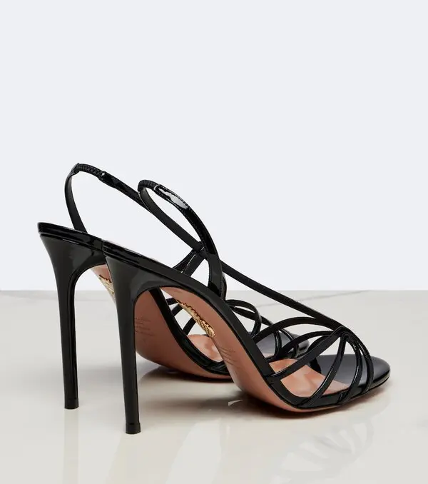 AQUAZZURA Patent Leather Slingback Sandals