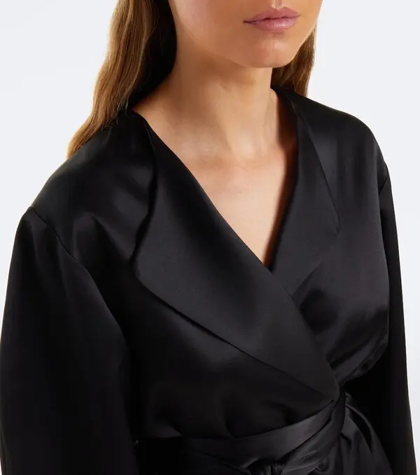 THE SEI Belted Silk Blouson Jacket