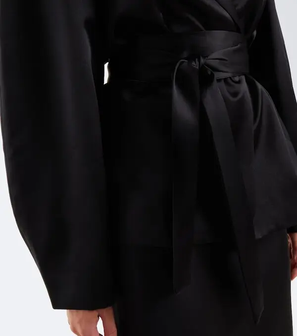 THE SEI Belted Silk Blouson Jacket