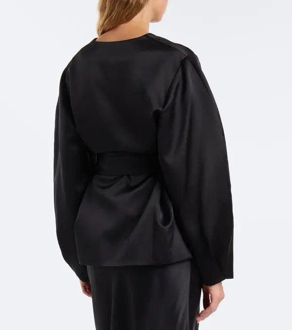 THE SEI Belted Silk Blouson Jacket