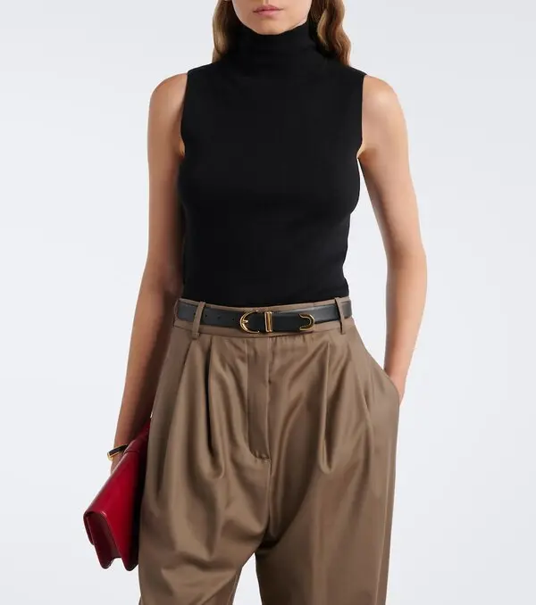 Extreme Cashmere N°502 Cotton And Cashmere Turtleneck Top