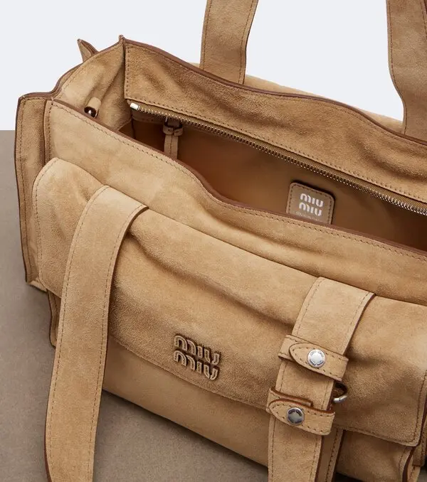 Miu Miu Utilitaire Suede Shoulder Bag