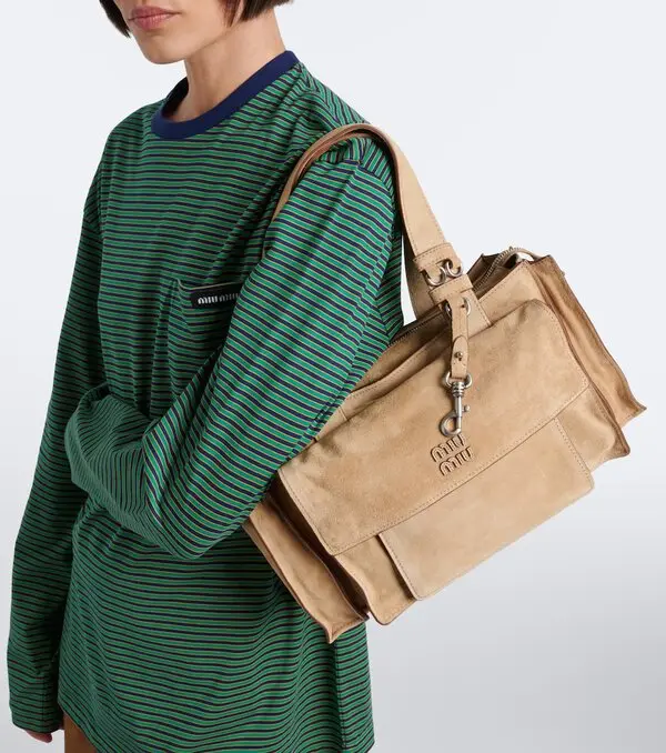 Miu Miu Utilitaire Suede Shoulder Bag