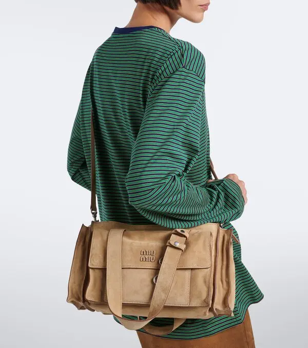 Miu Miu Utilitaire Suede Shoulder Bag
