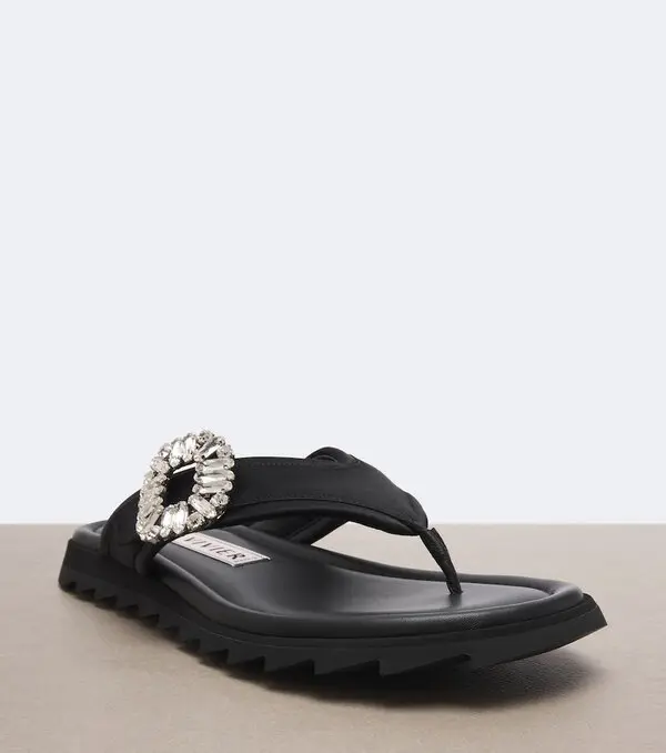 ROGER VIVIER Embellished Thong Sandals - Black