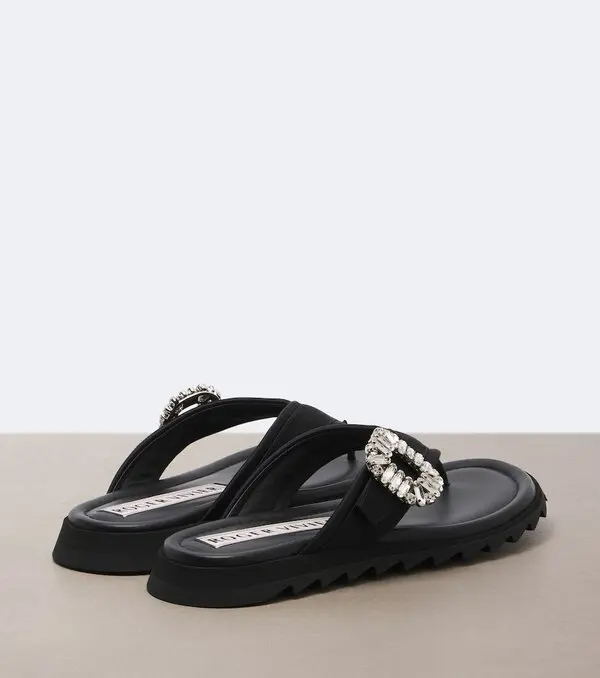 ROGER VIVIER Embellished Thong Sandals - Black