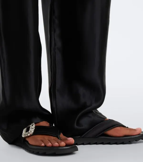 ROGER VIVIER Embellished Thong Sandals - Black
