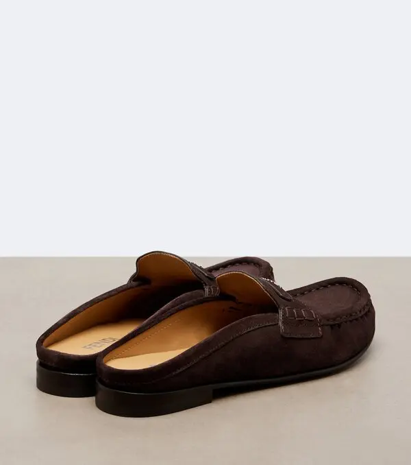Fendi Suede Mules Burnt Mogano - Brown