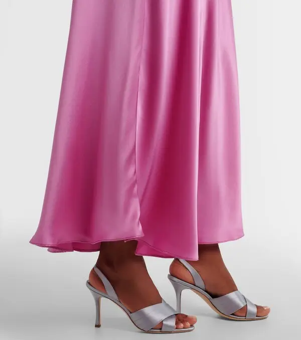RODARTE Lace-trimmed Silk Maxi Dress