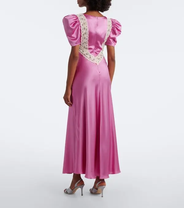 RODARTE Lace-trimmed Silk Maxi Dress
