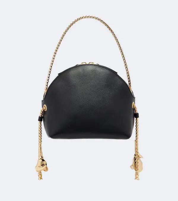 Erdem Flora Leather Shoulder Bag - Black